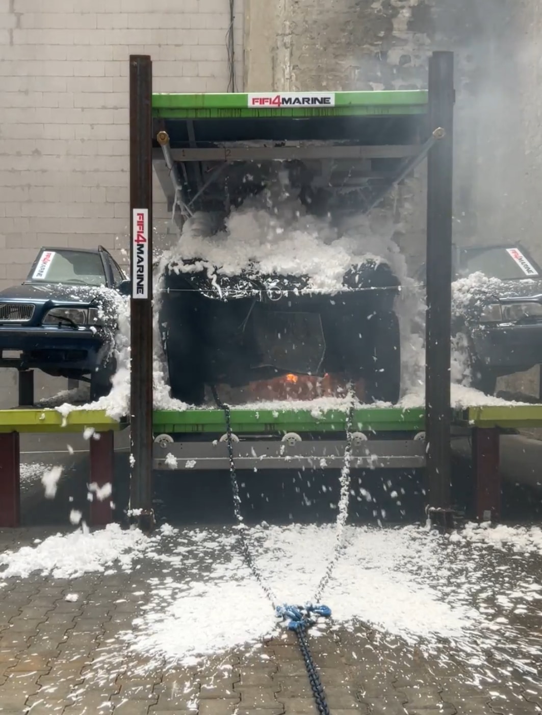 Effective extinguishing of car fires in car parks is indeed possible ...